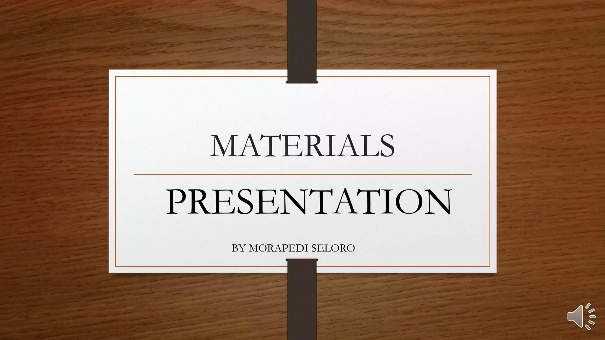 Materials presentation | PPTX