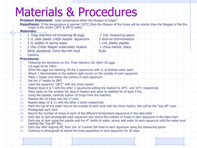 Materials & procedures | PPT