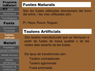 Materials propietats fusta-metall | PPT