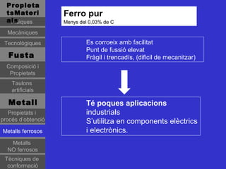 Materials propietats fusta-metall | PPT