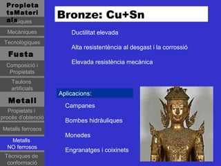 Materials propietats fusta-metall | PPT