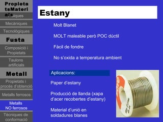Materials propietats fusta-metall | PPT