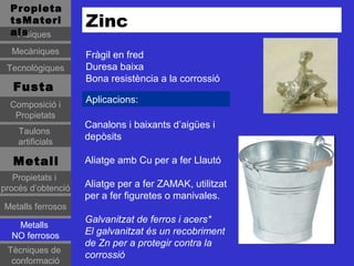 Materials propietats fusta-metall | PPT