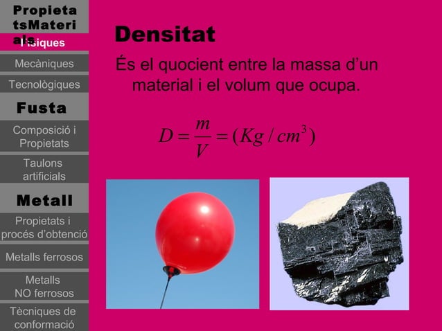 Materials propietats fusta-metall | PPT