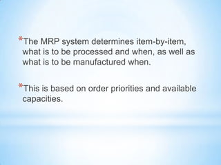 Materials requirements planning | PPTX