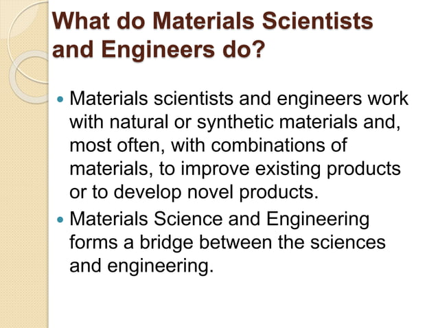 Materials science & engineering | PPT