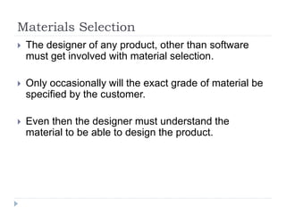 Materials selection for Design | PPT
