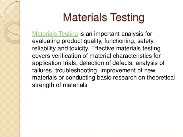 Materials testing