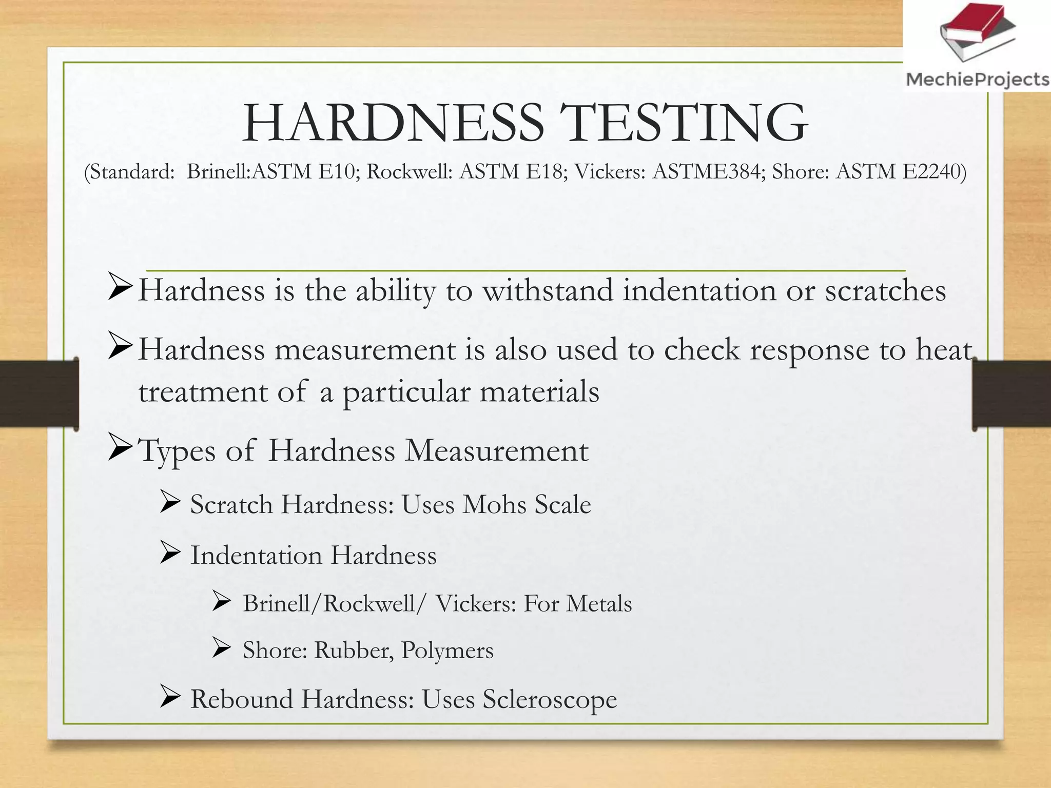 Mechanical Testing of Materials | PPSX