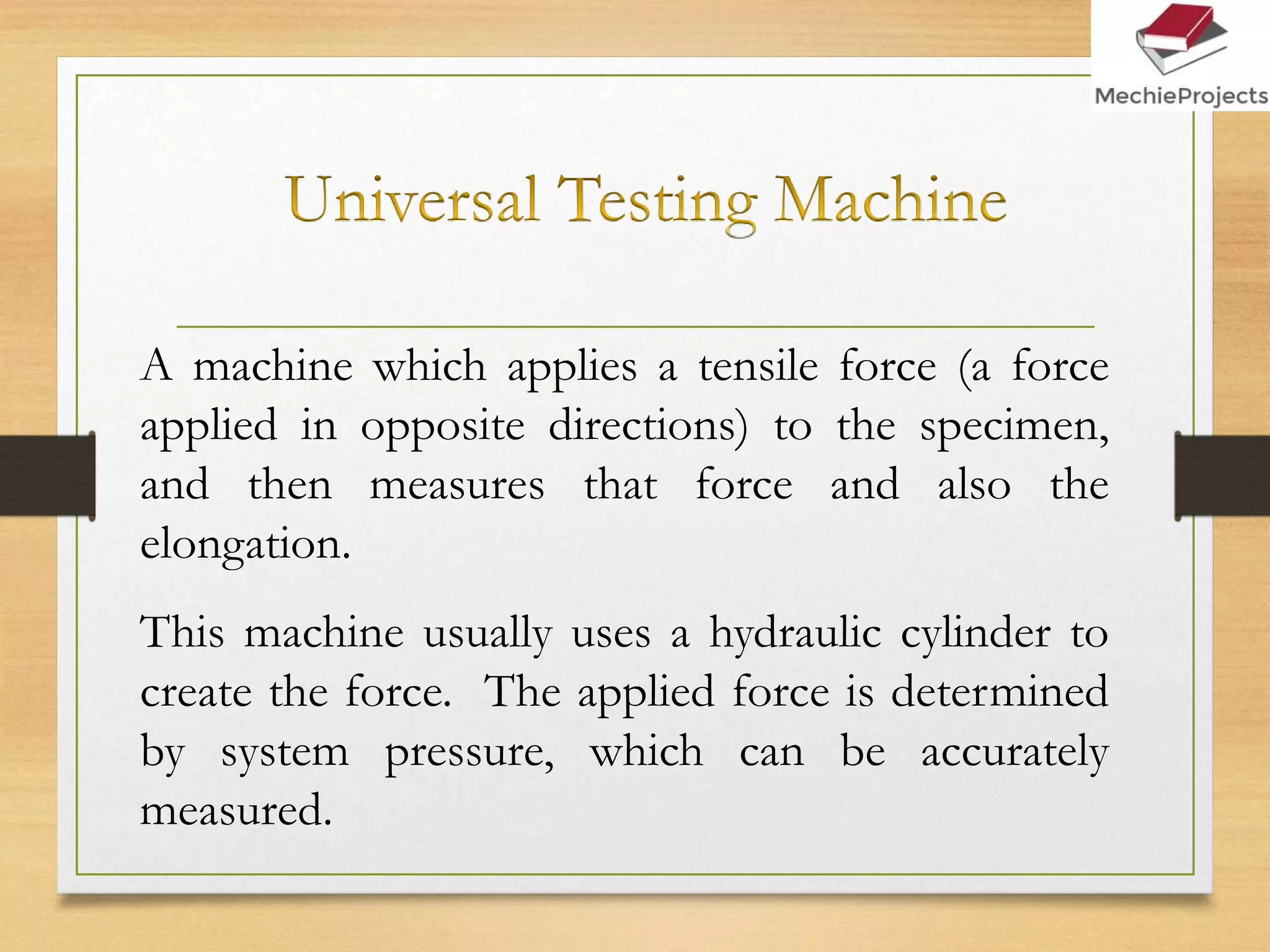 Mechanical Testing of Materials | PPSX