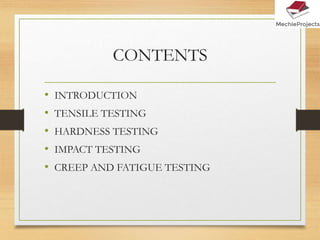 Mechanical Testing of Materials | PPSX