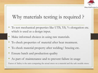 Mechanical Testing of Materials | PPSX