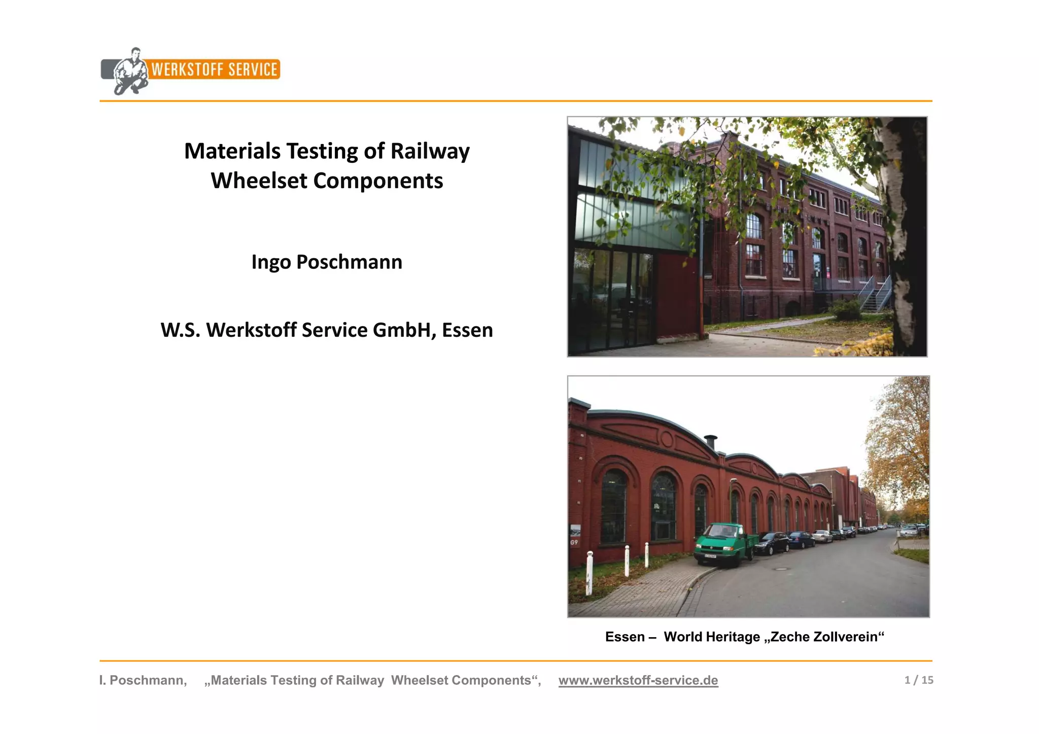 Materials testing of railway wheelset components | PDF