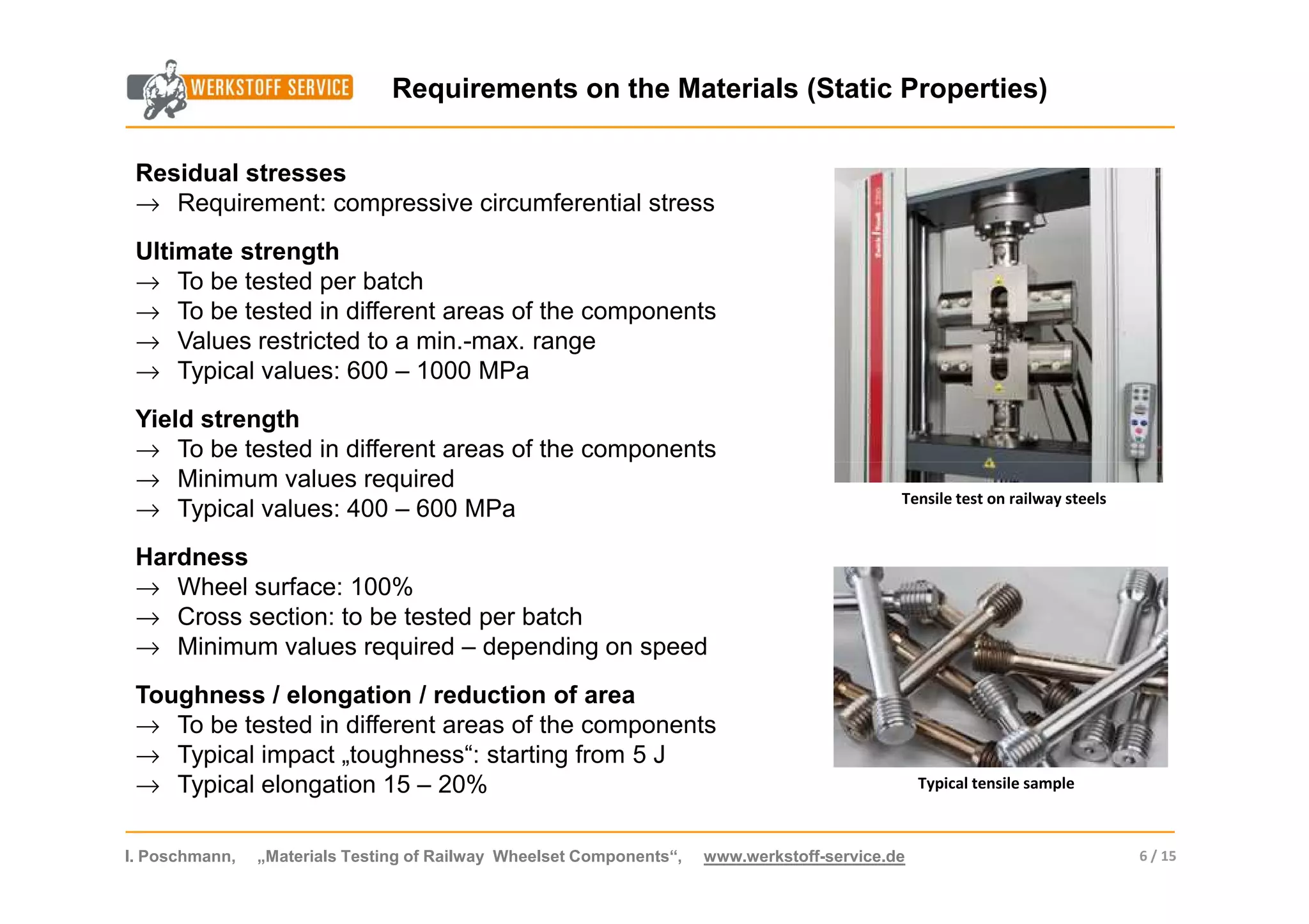 Materials testing of railway wheelset components | PDF