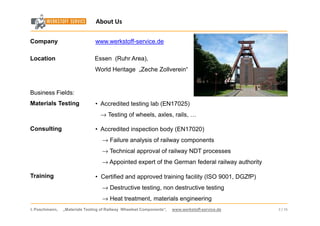Materials testing of railway wheelset components | PDF