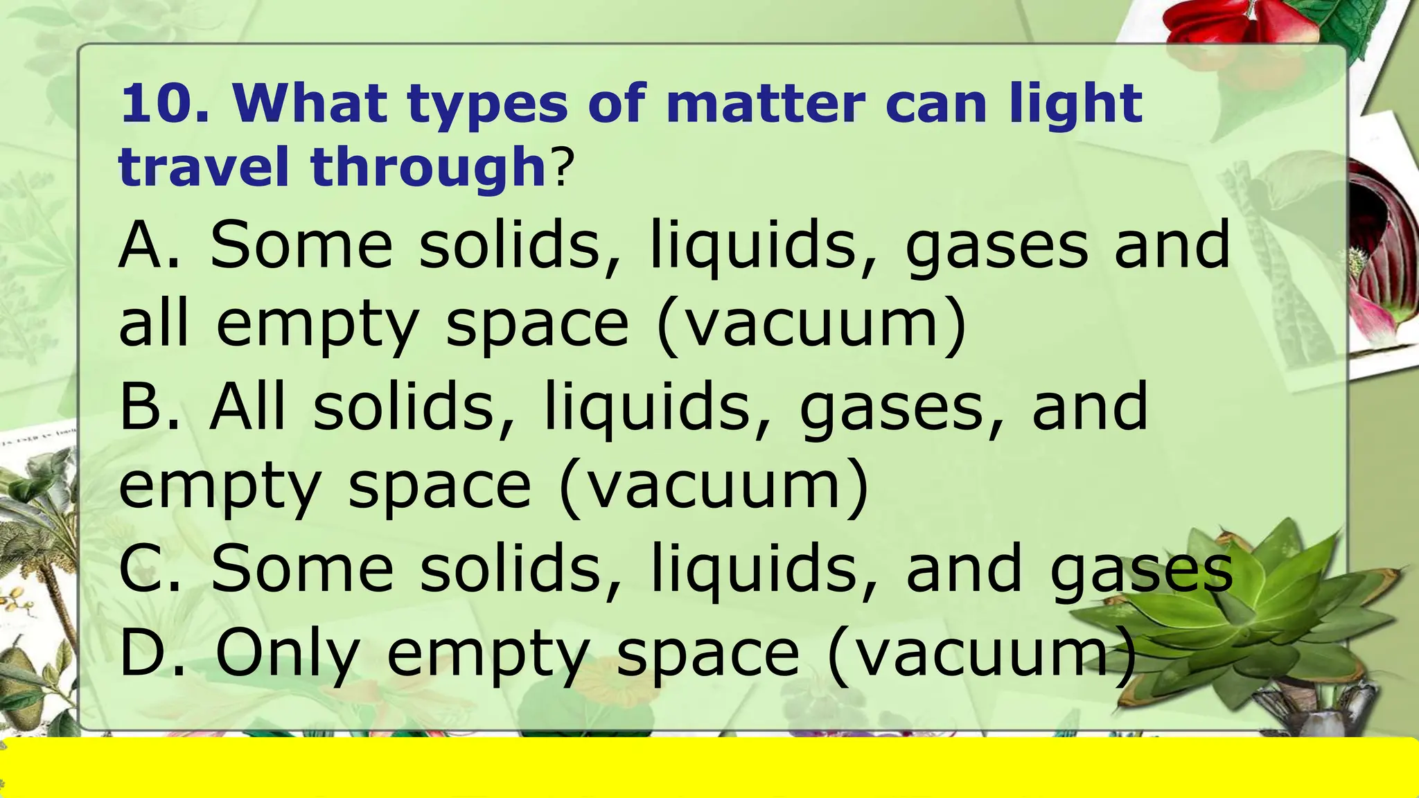 Materials that block absorb transmit light | PPTX
