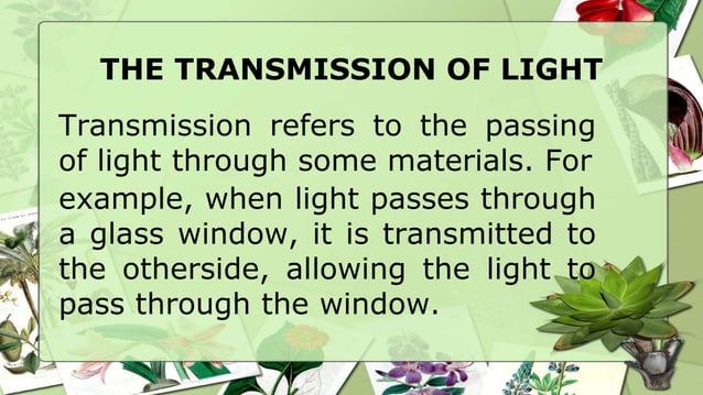 Materials that block absorb transmit light | PPTX