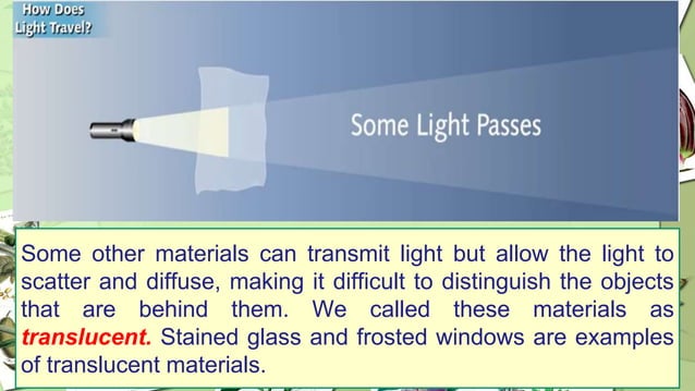 Materials that block absorb transmit light | PPTX