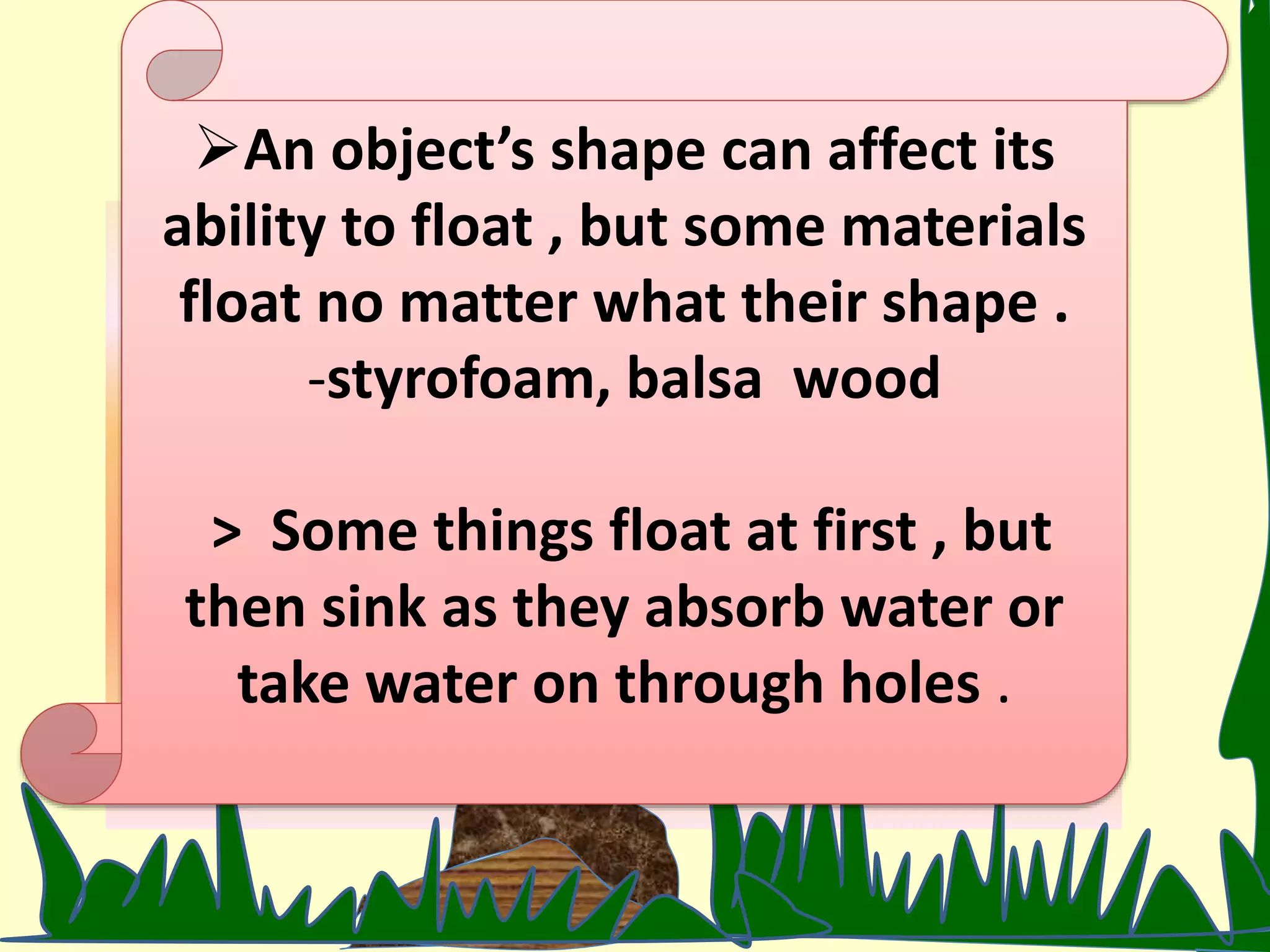 Materials that float and sink | PPTX