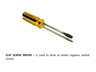 Materials, Tools, Equipment and Testing Devices | PPTX