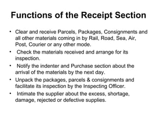 Material store & receipts | PPT