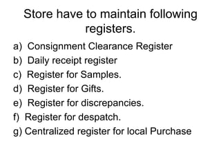 Material store & receipts | PPT