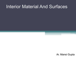 List of Interior Material and Surfaces | PPTX