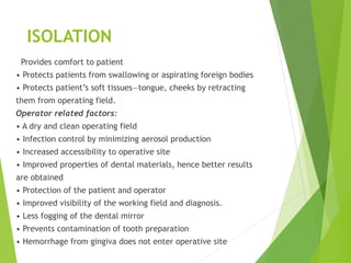 Materials used in endodontics and tooth isolation | PPTX
