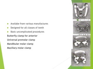 Materials used in endodontics and tooth isolation | PPTX