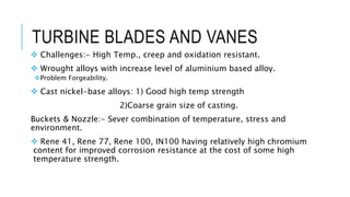 Materials used in gas turbine | PPTX