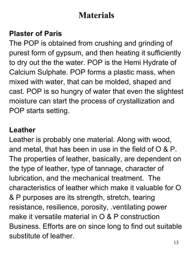 Materials used in orthotics | PPT | Chemistry | Science