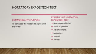 Material teaching hortatory_exposition[1] | PPTX