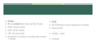 Material teaching what time is it | PPTX