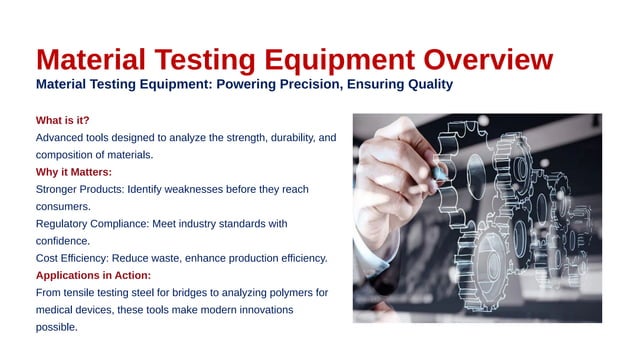 QC Material Testing Equipment Manufacturing Supplier | PPT