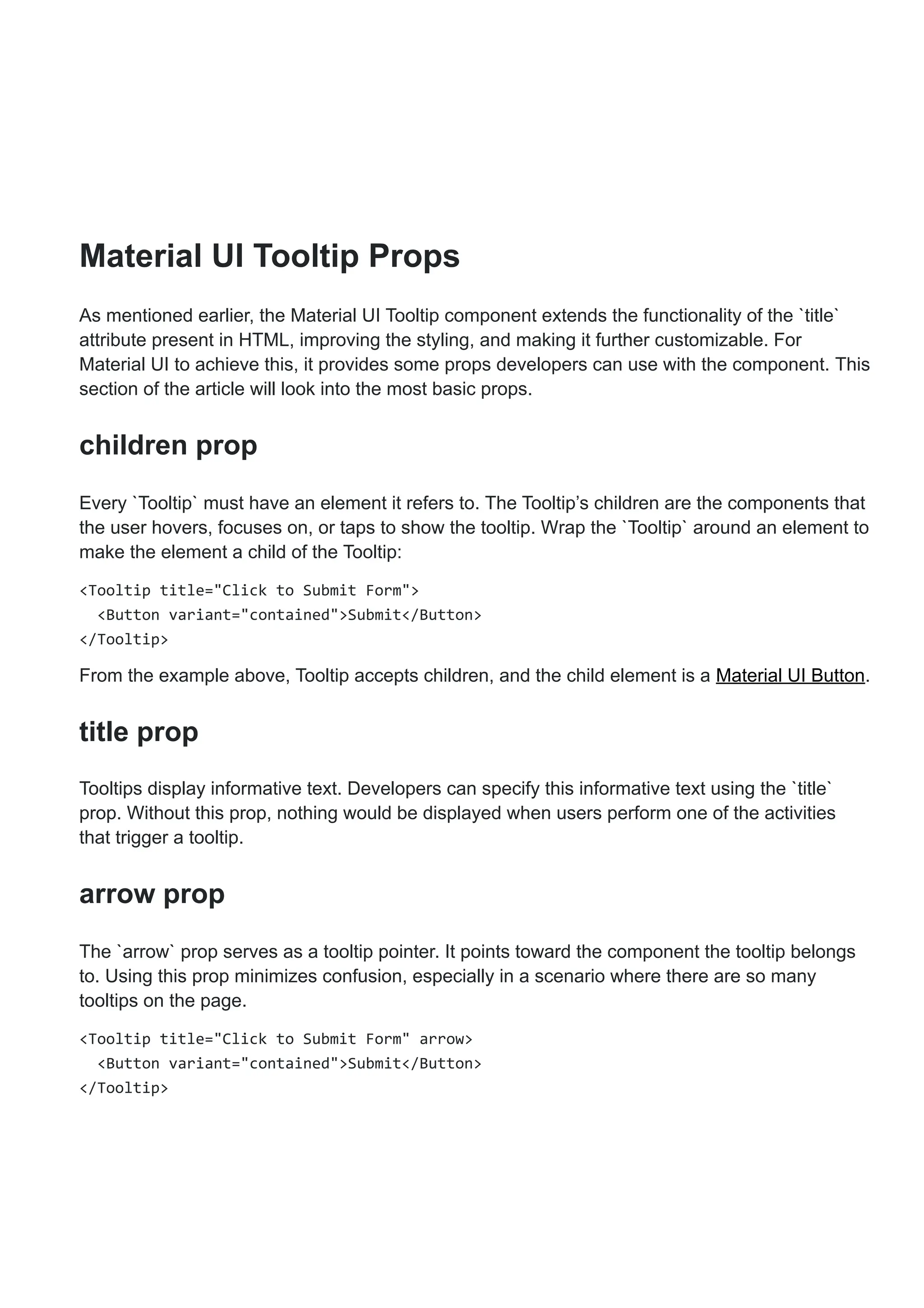 How to Use Material UI Tooltip Component Like a Pro | PDF