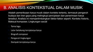 MATERI ANALISIS MUSIK. Music analysis for students | PPTX