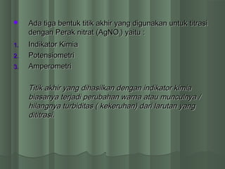 Titrasi Pengendapan | PPT