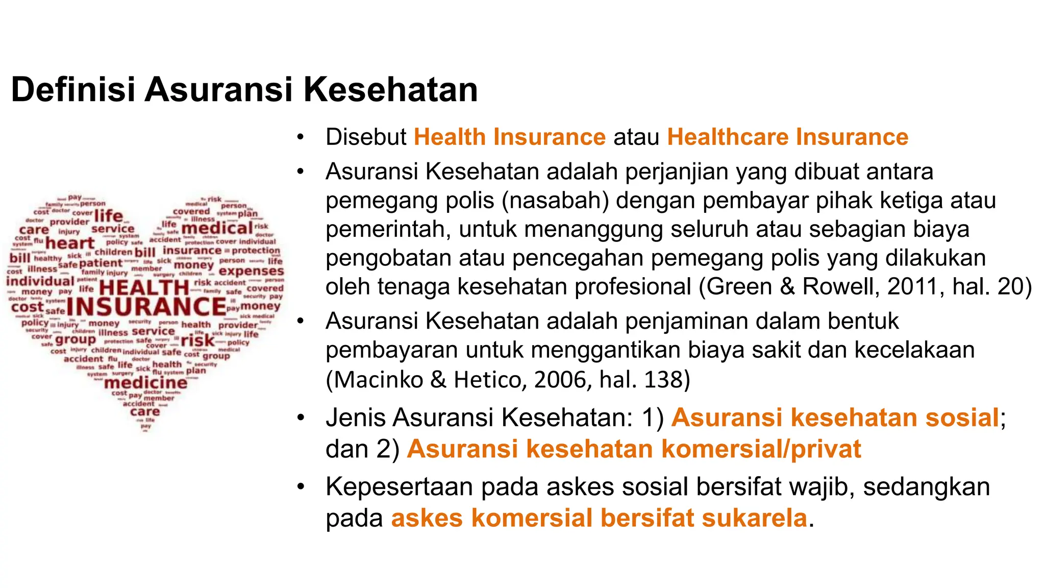 Materi Asuransi Kesehatan di Indonesia ppt | PPTX