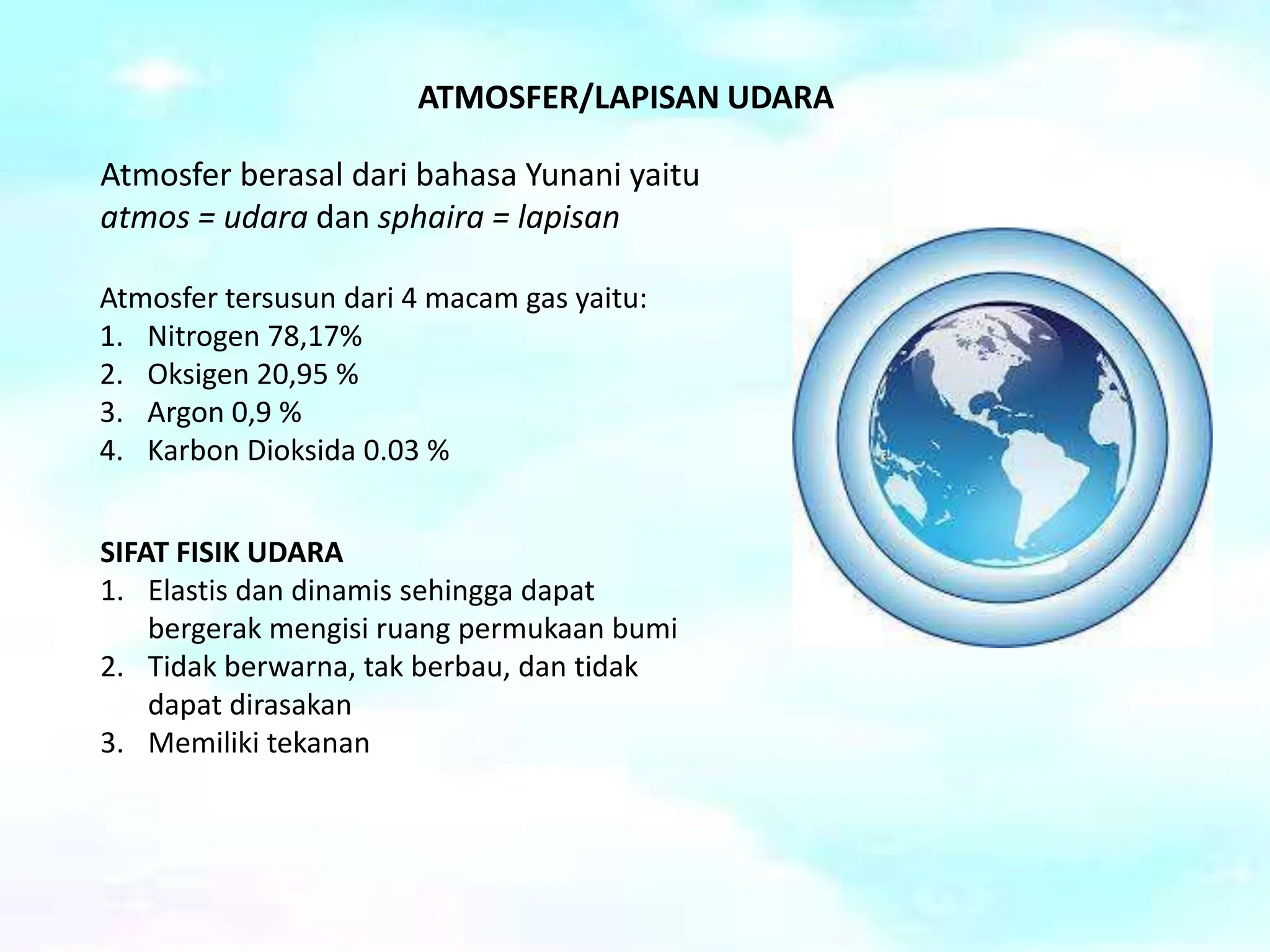 Materi Atmosfer/Udara Geografi Kelas Sepuluh | PPT