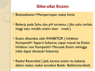 Materi bab 2 metabolisme; sifat-sifat enzim; enzim katalase.pptx