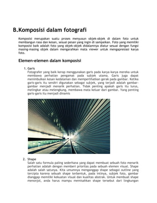 Materi basic fotografi 1 | DOCX