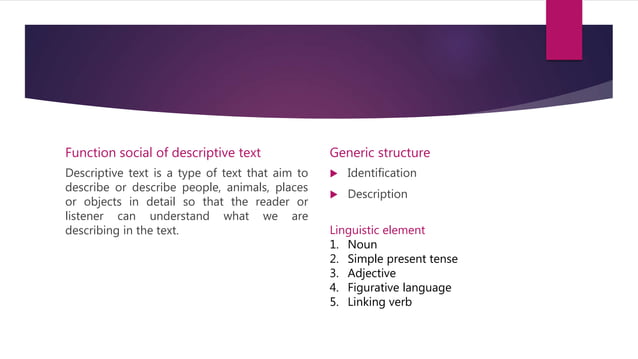 Materi descriptive text smp kelas 7 | PPTX | Geography | Science