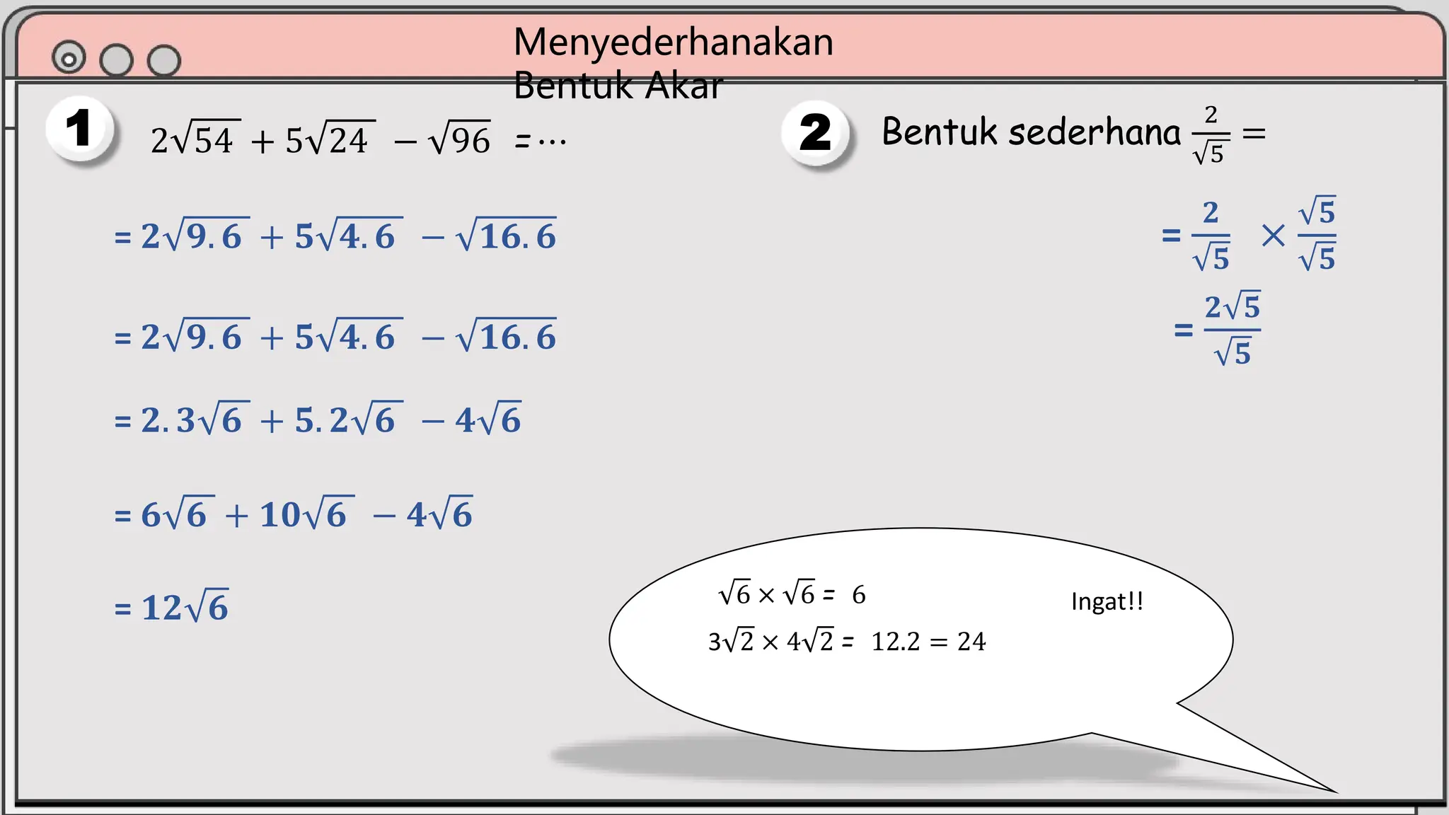 materi bentuk akar KELAS x MATEMATIKA sma | PPTX