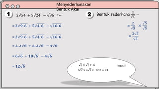 materi bentuk akar KELAS x MATEMATIKA sma | PPTX