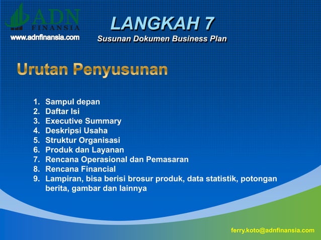Slide Cara Membuat Bisnis Plan | PPSX
