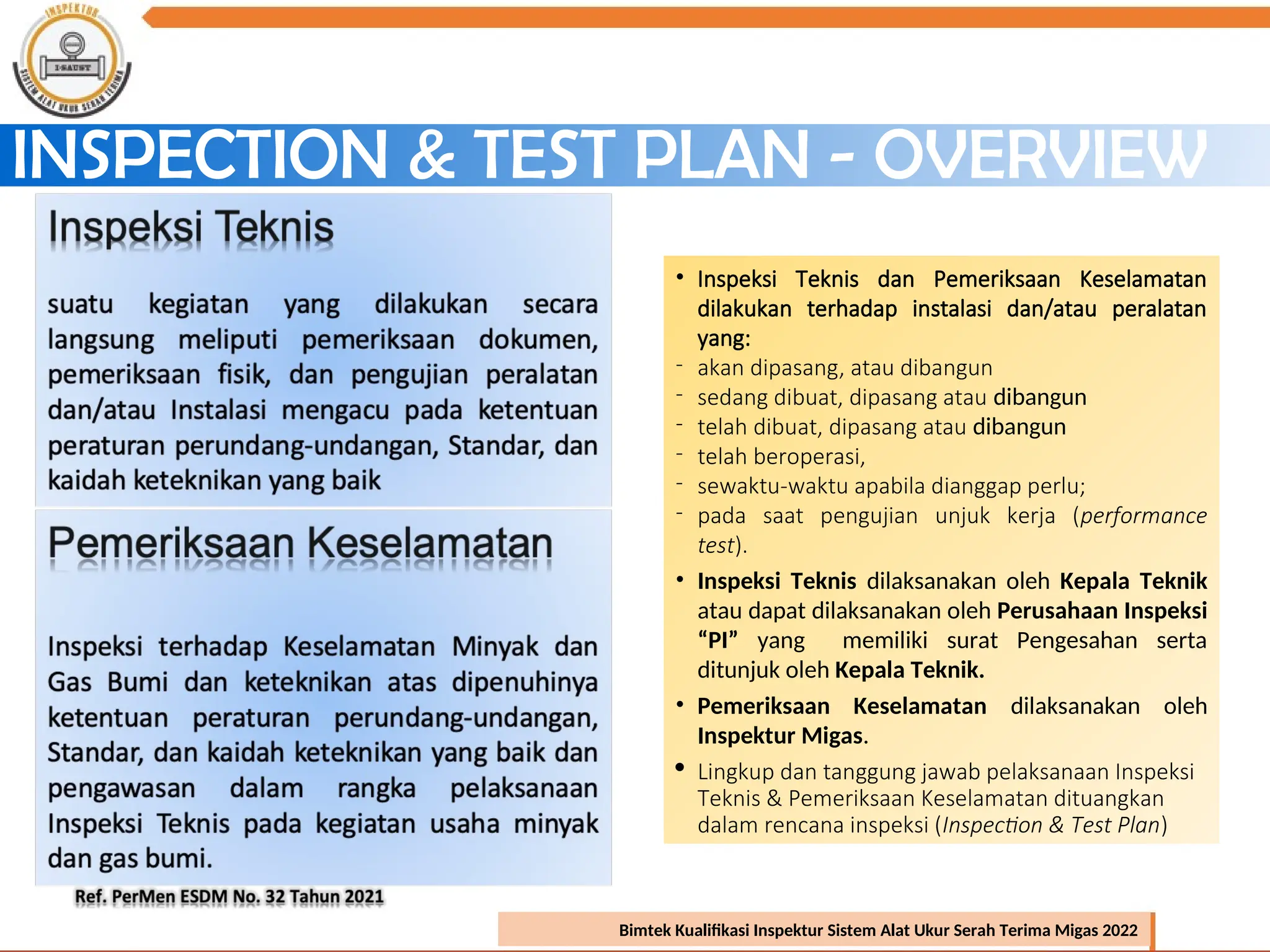 MATERI BIMTEK ISAUST - INSPECTION & TEST PLAN.ppt