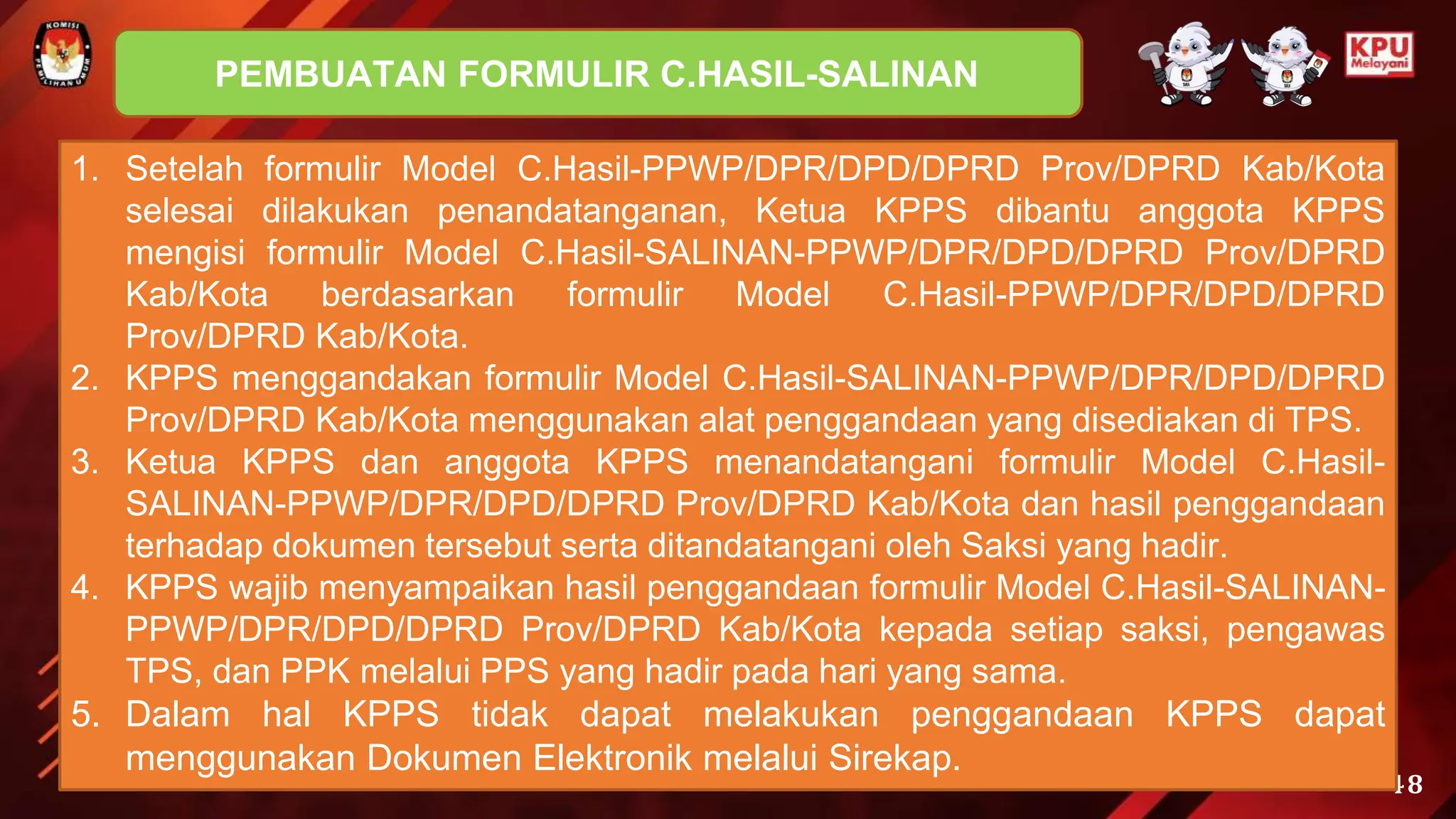 MATERI BIMTEK PENGAWASAN TAHAPAN PEMUNGUTAN DAN PENGHITUNGAN SUARA ...