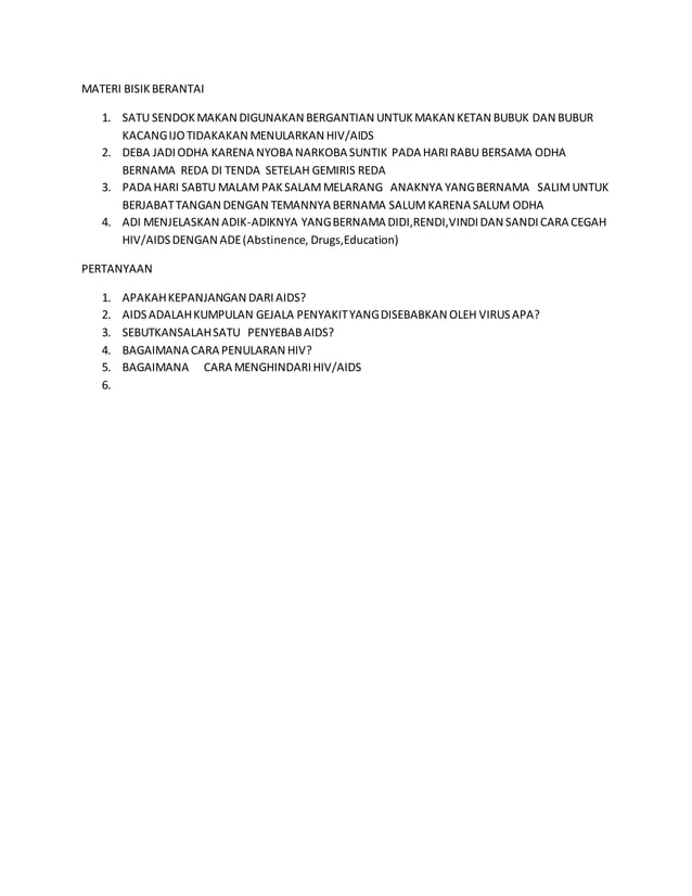 Materi bisik berantai | DOCX | Medical Health