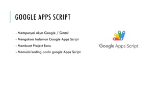 materi Bot Telegram dengan google apps script dan spreadsheet | PDF