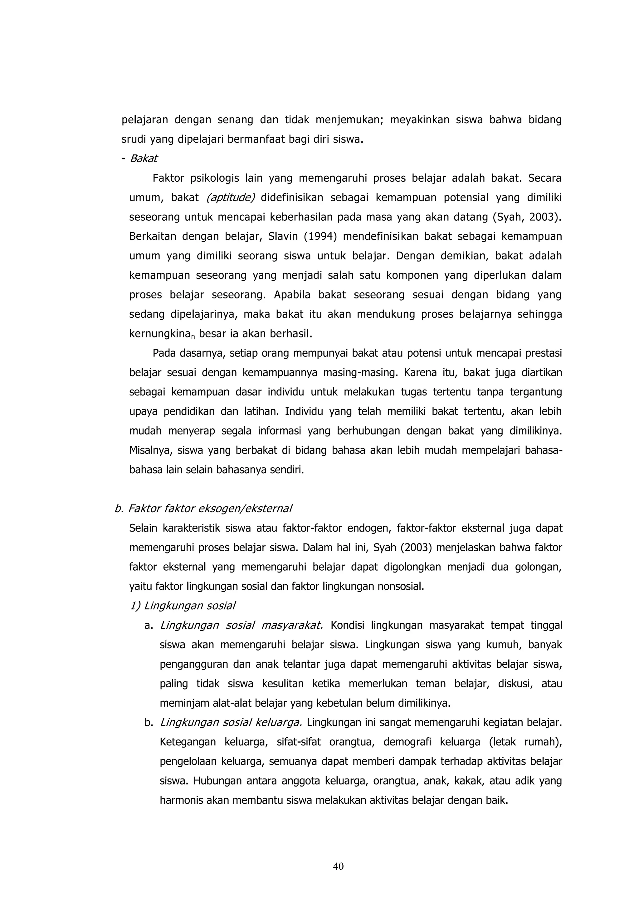 Proses dan Faktor-Faktor yang Mempengaruhi Belajar serta Persepektif Pembelajaran | PDF